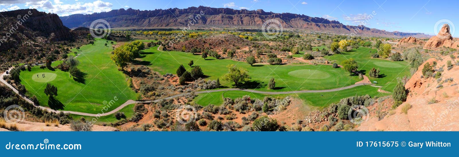 Moab Desert Golf Course Panorama Stock Image - Image of hazard ...