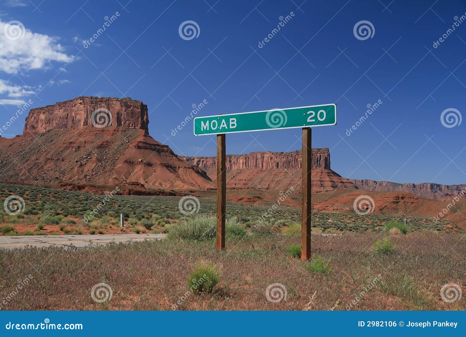 Moab Road Sign stock photo. Image of sign, mountains, plateaus - 2982106