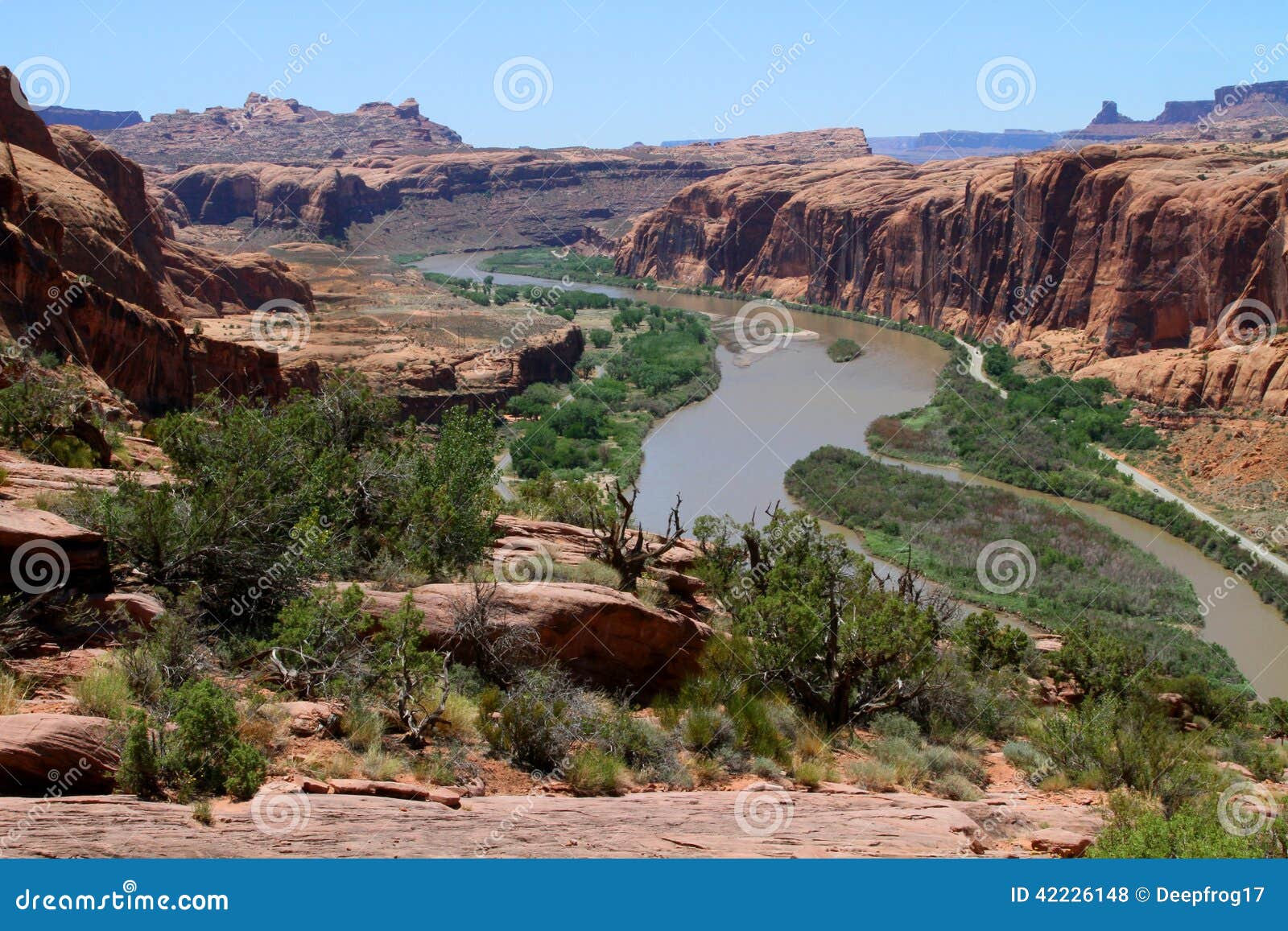 Moab, Utah and the Colorado River Stock Photo - Image of desert, cuts ...