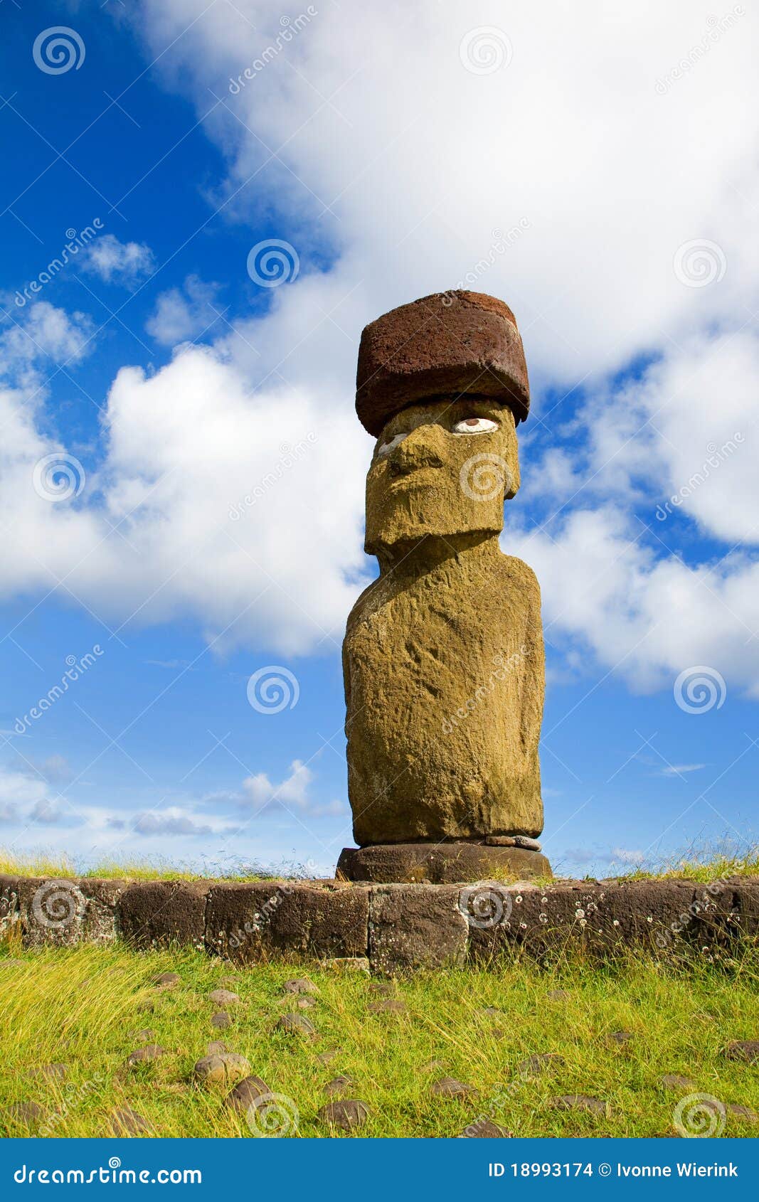 Moai at easter island stock photo. Image of blue, landscape - 18993174