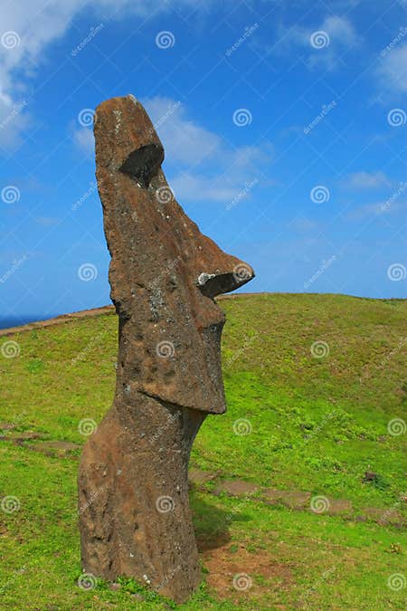 Moai on Easter Island stock photo. Image of rock, easter - 9996588