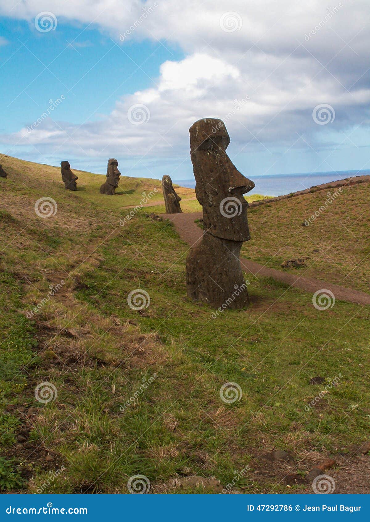 Moai Front and Back stock photo. Image of blue, easter - 47292786