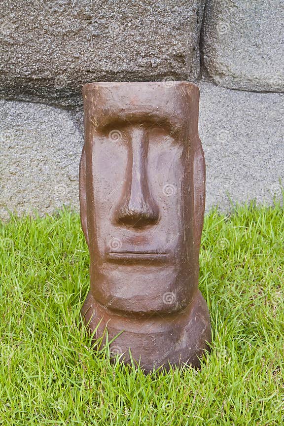 Moai head statue. stock photo. Image of ancient, polynesia - 24793378