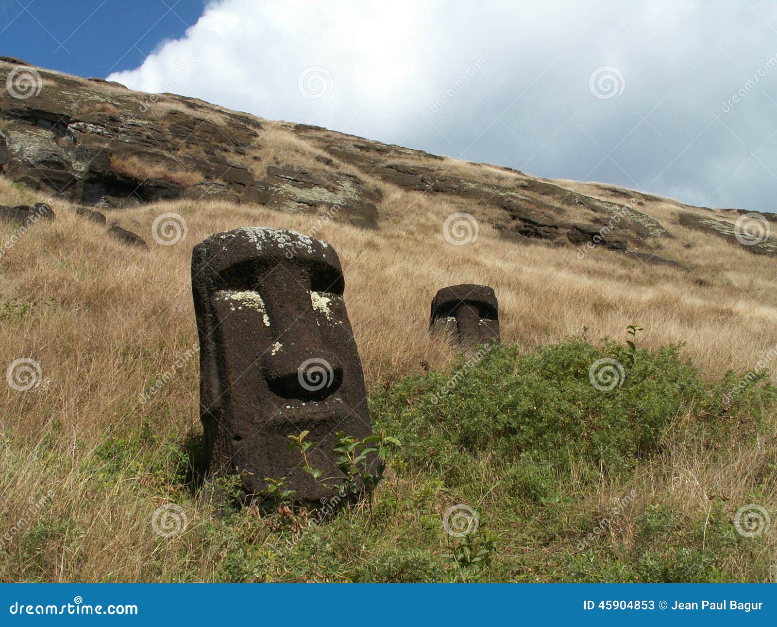 Moai Heads stock image. Image of underground, island - 45904853