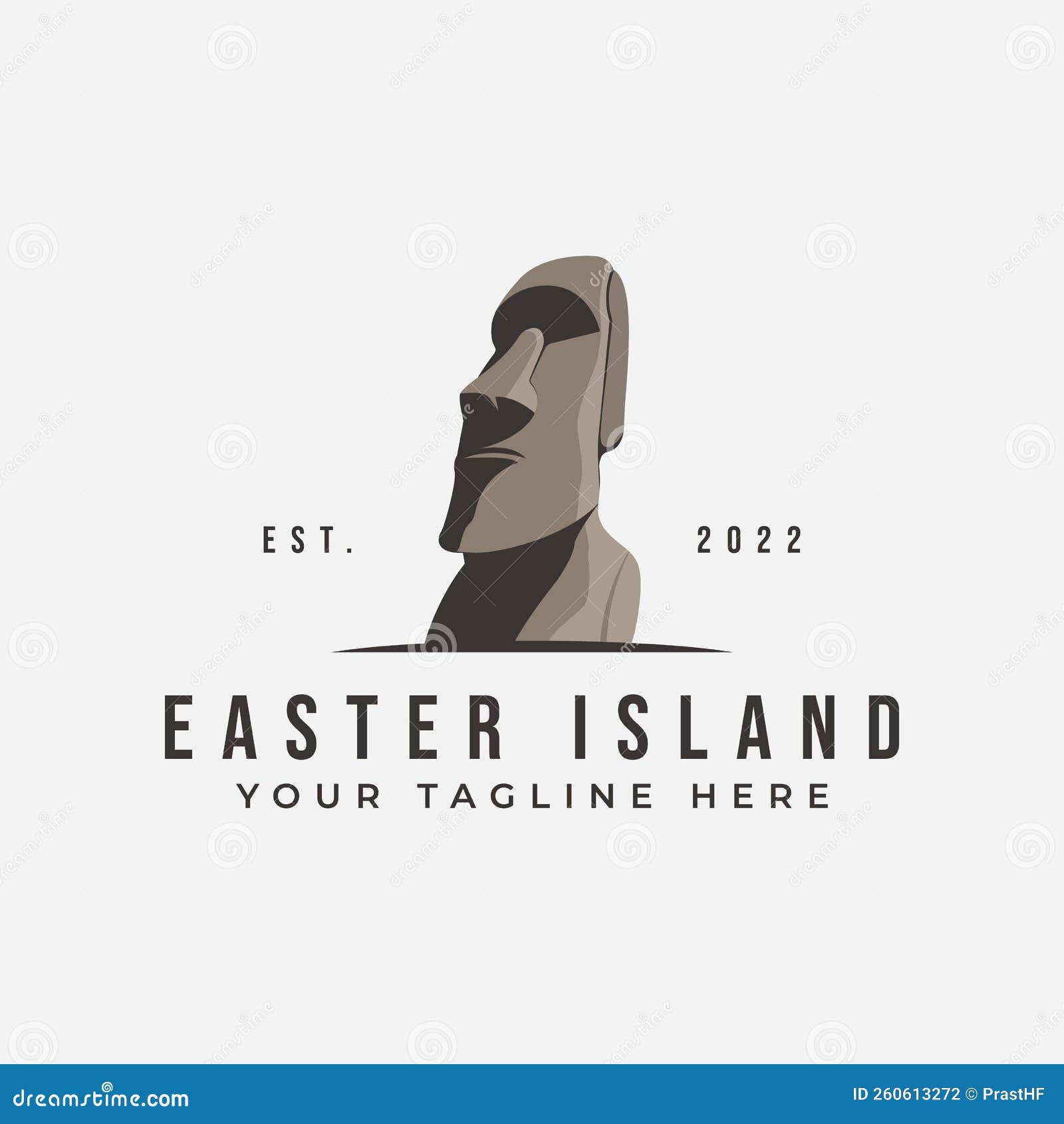 Moai Logo, Stone Monolithic Statues on Easter Island in the Pacific ...