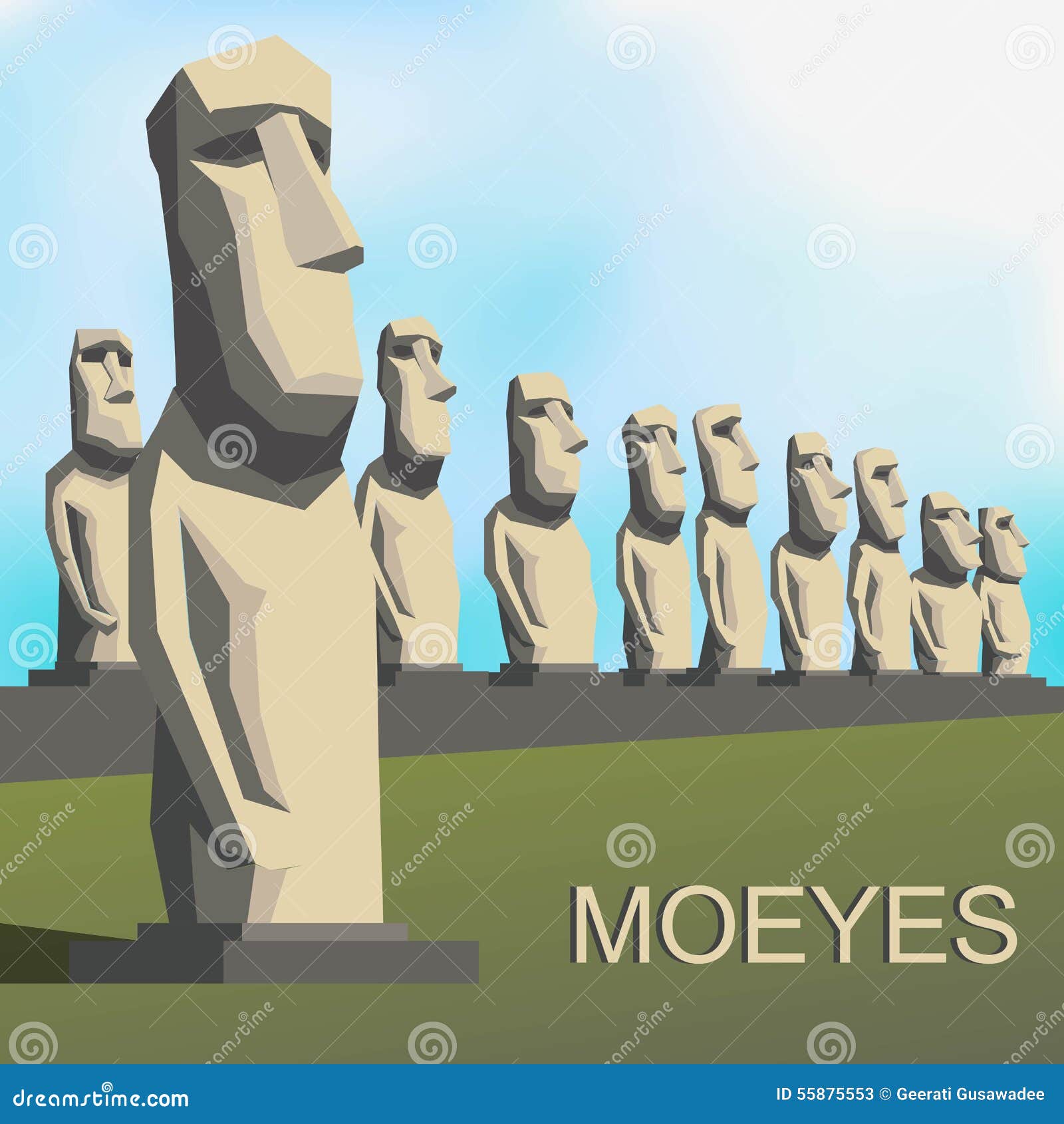 Moai (Moeye) stock vector. Illustration of island, human - 55875553