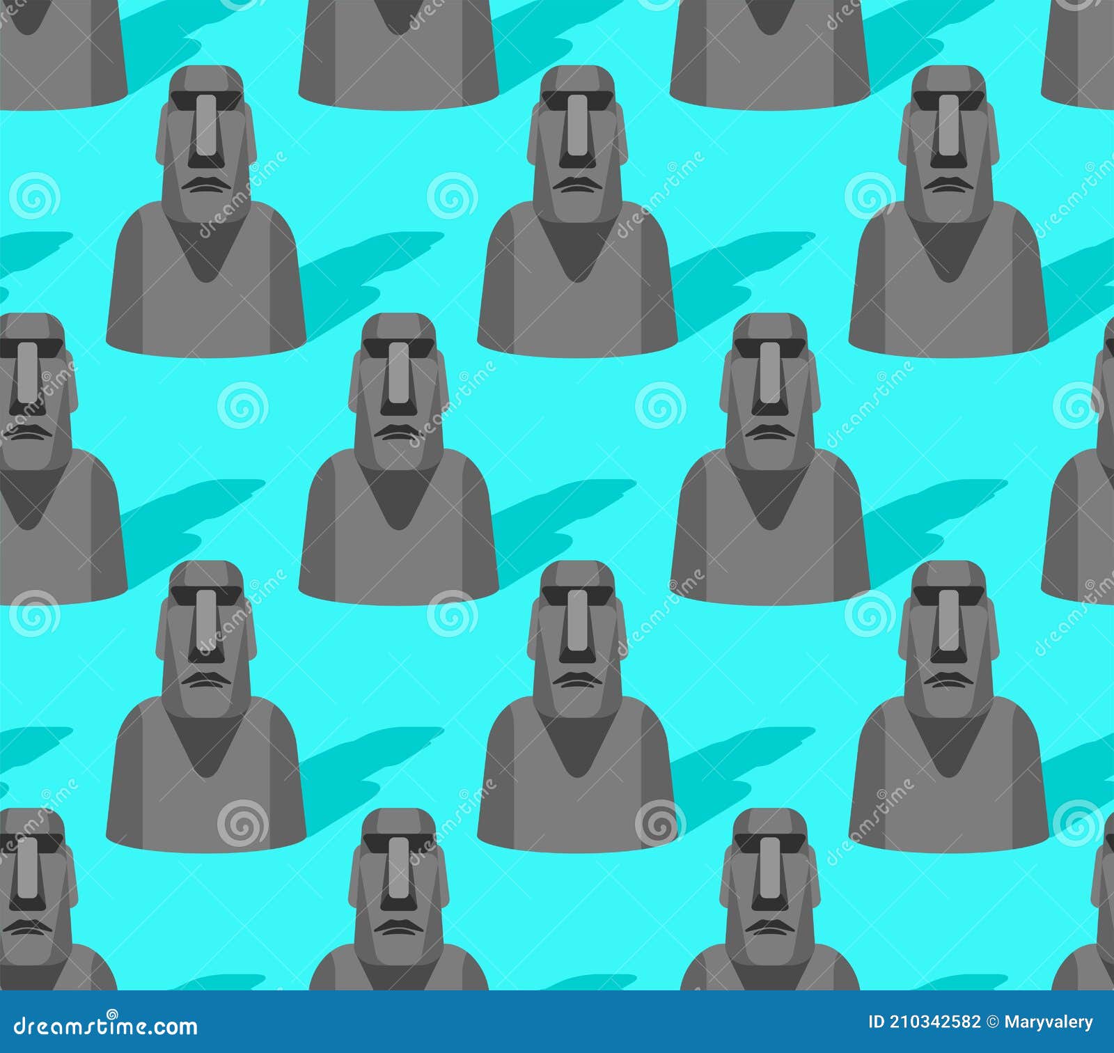 Moai Pattern Seamless. Easter Island Idol Background. Ancient Statues ...