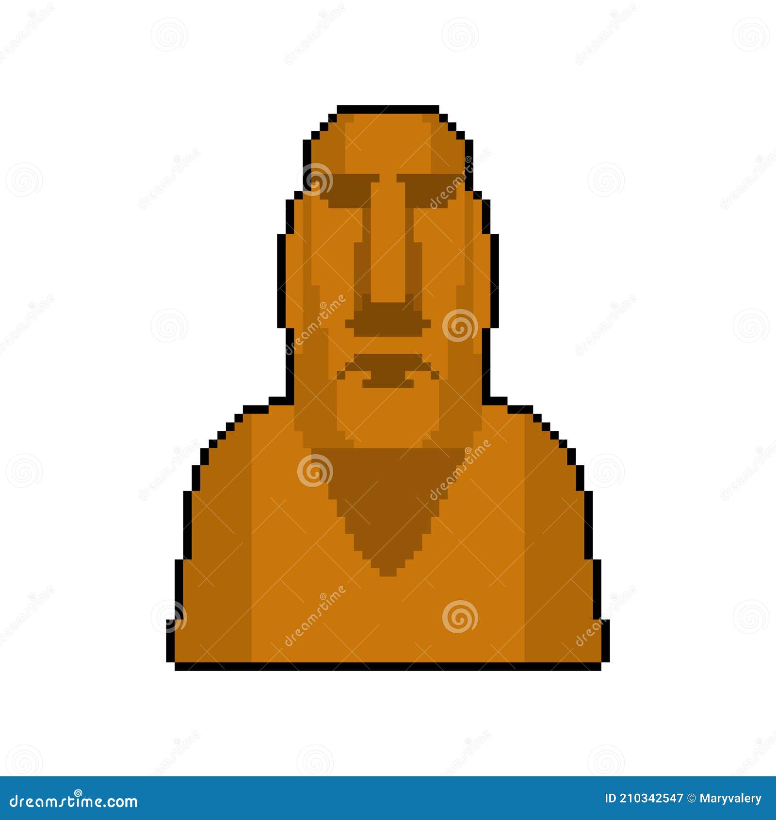 Moai Pixel Art. Easter Island Idol 8 Bit. Ancient Statues. Vector ...