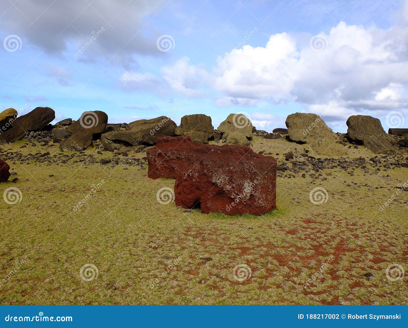 Moai Pukao on Easter Island Rapa Nui, Chile Stock Photo - Image of ...
