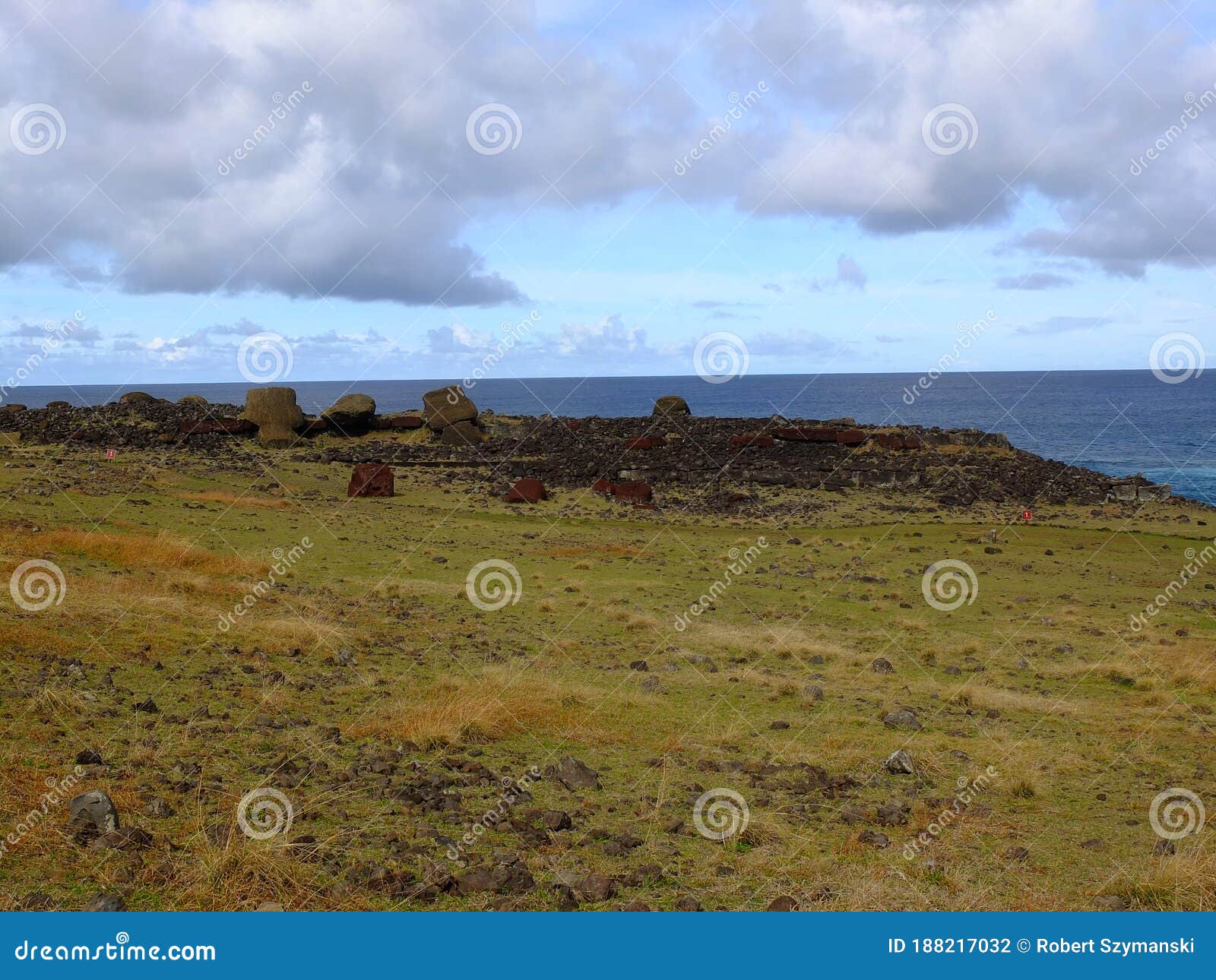 Moai Pukao on Easter Island Rapa Nui, Chile Stock Photo - Image of ...