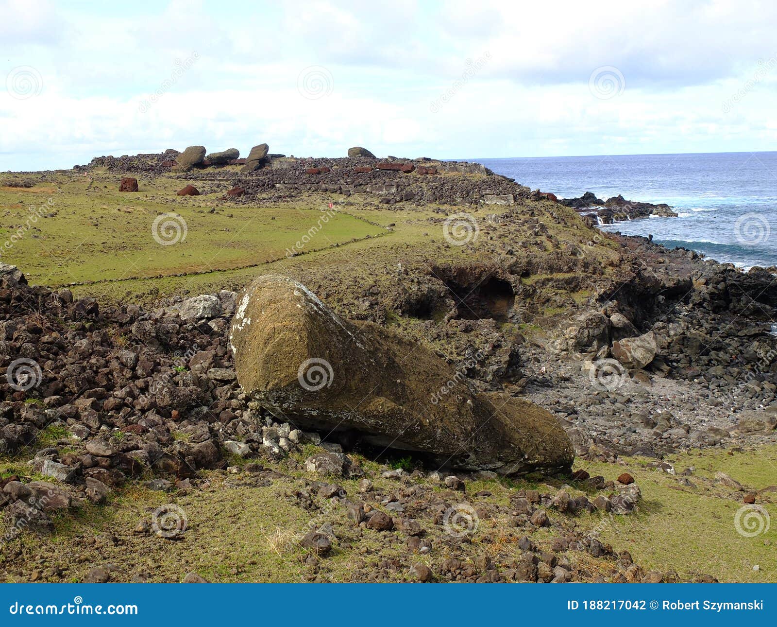 Moai Pukao on Easter Island Rapa Nui, Chile Stock Photo - Image of ...