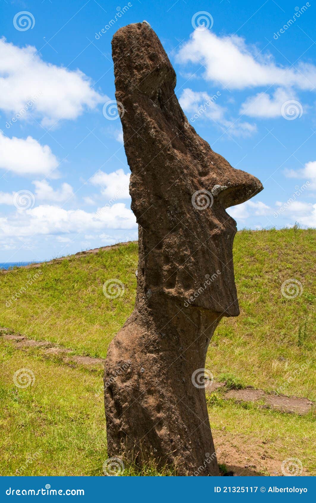Moai at Rano Raraku, Easter Island Stock Image - Image of polynesia ...
