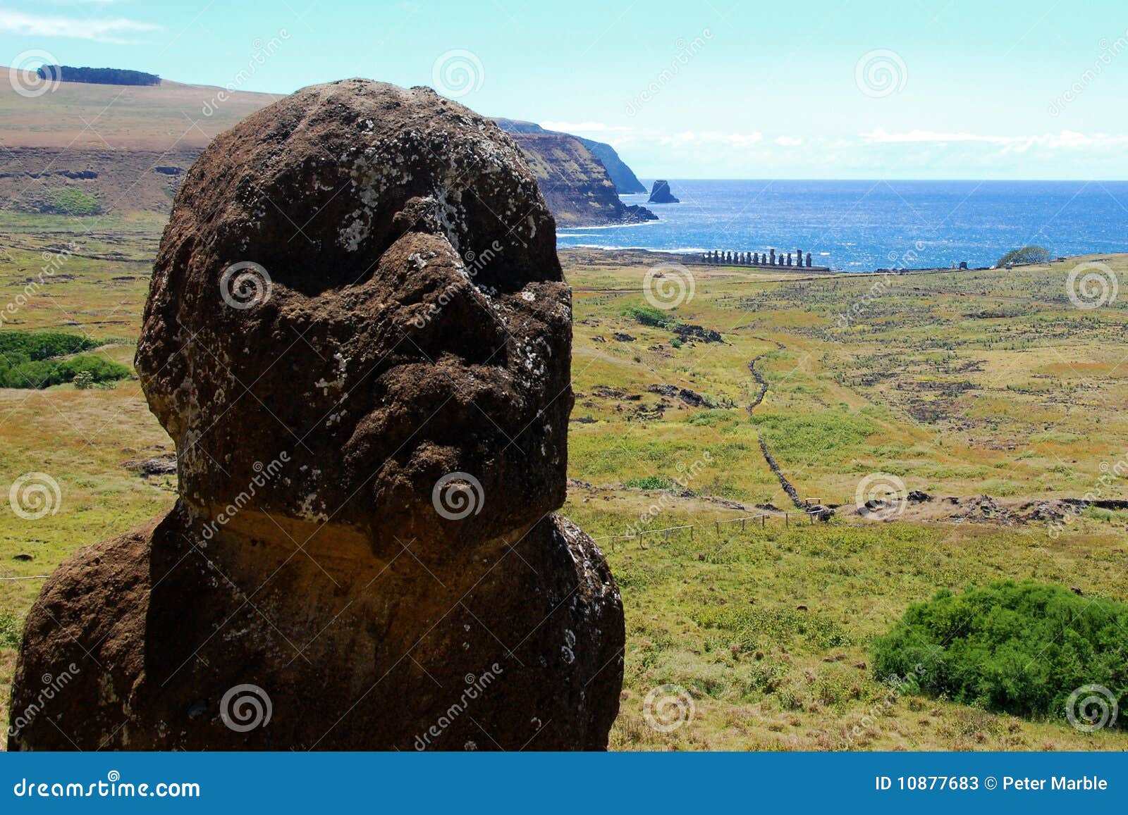Moai at Rano Raraku Easter Island (Rapa Nui) Stock Image - Image of ...