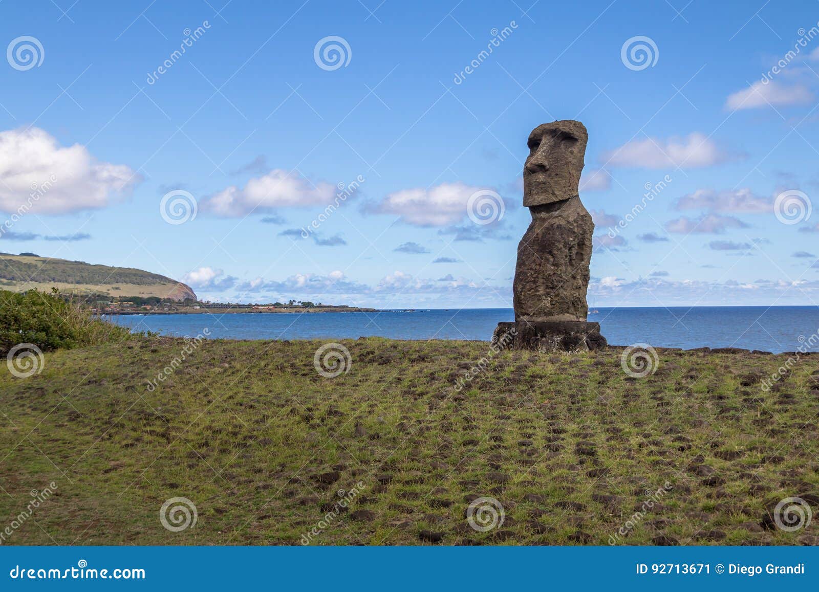 Moai Statue of Ahu Akapu - Easter Island, Chile Stock Image - Image of ...