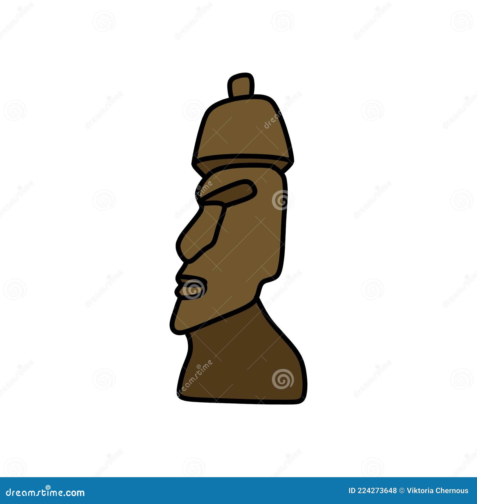 Moai Statue Doodle Icon, Vector Color Line Illustration | CartoonDealer ...