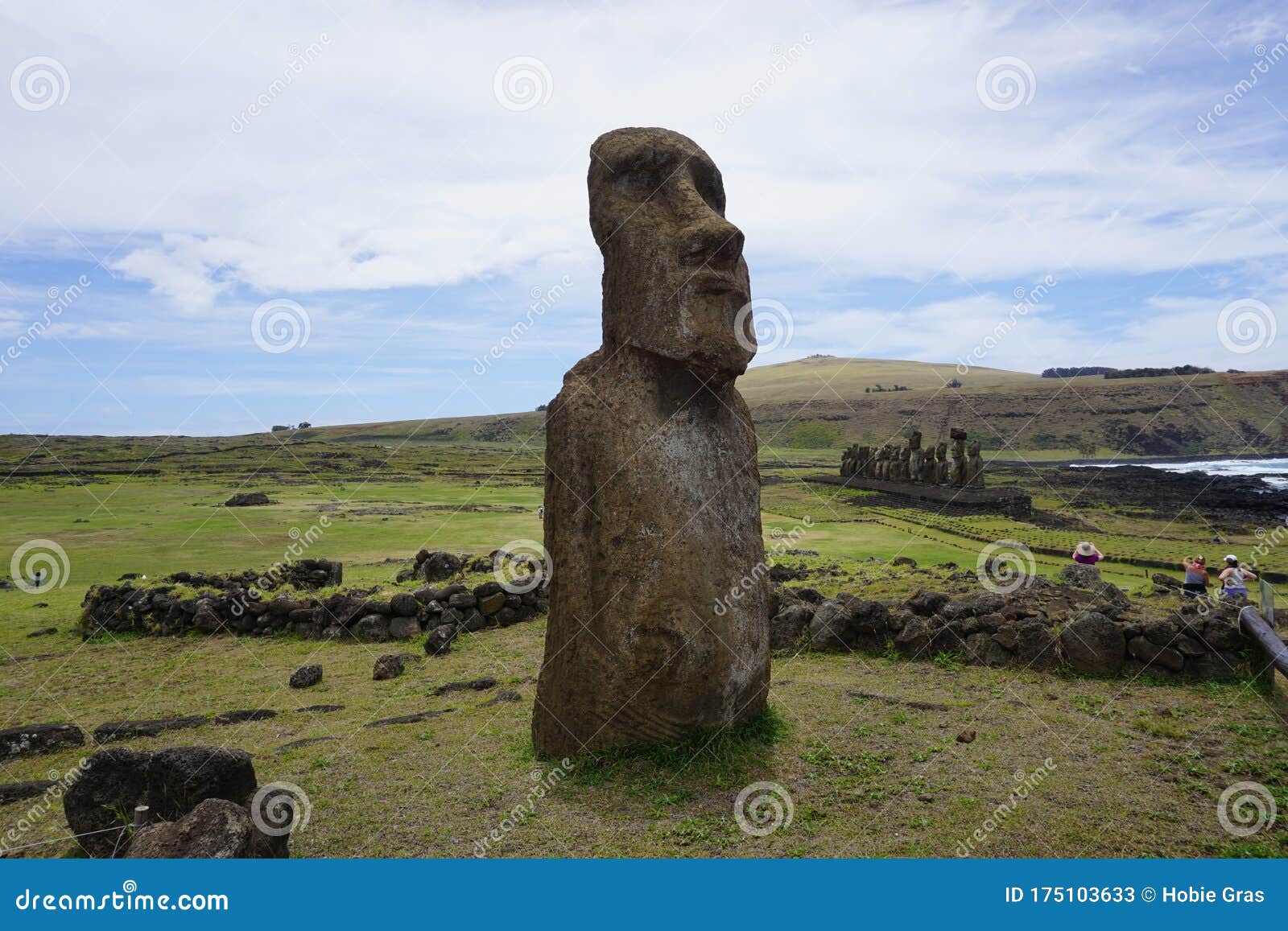 Moai Statue In The Front Of Museo Fonck In Vina Del Mar, Chile ...