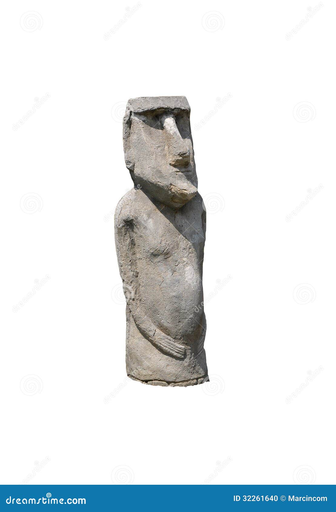 Moai Statue - Easter Island - White Background Stock Photo - Image of ...