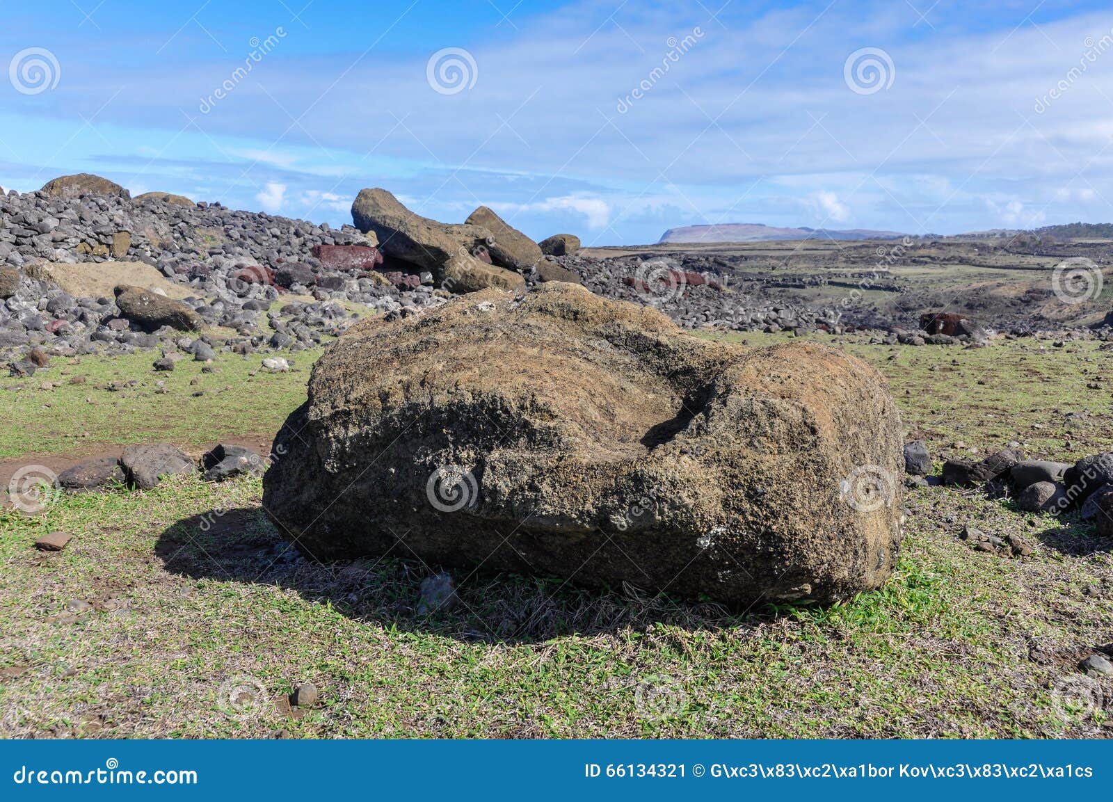 Moai Statue Ruins, Easter Island, Chile Stock Image - Image of rapa ...
