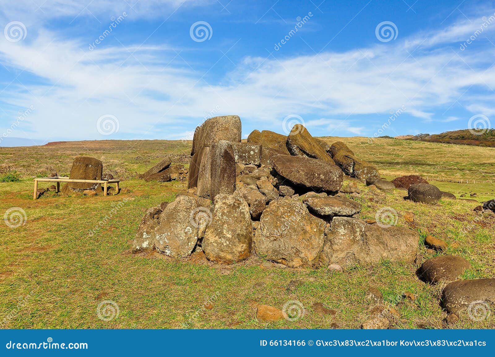 Moai Statue Ruins, Easter Island, Chile Stock Photo - Image of rapanui ...