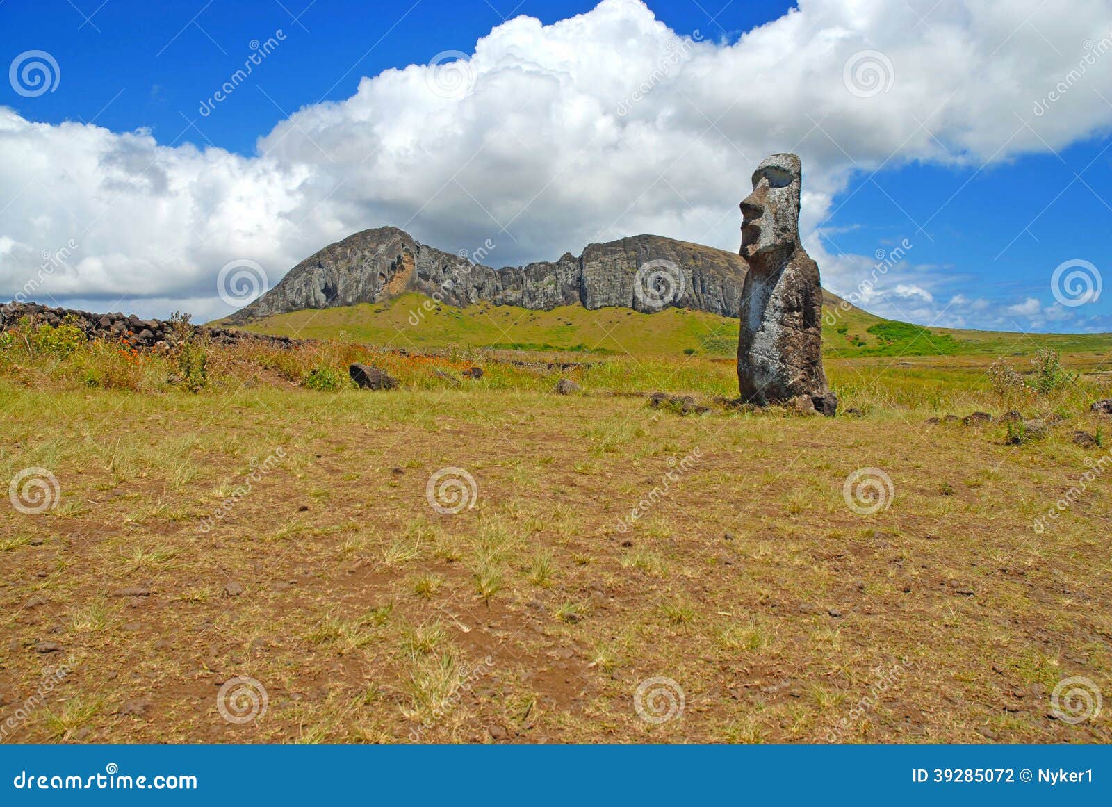 Moai Stone Statue at Rapa Nui - Easter Island Stock Photo - Image of ...