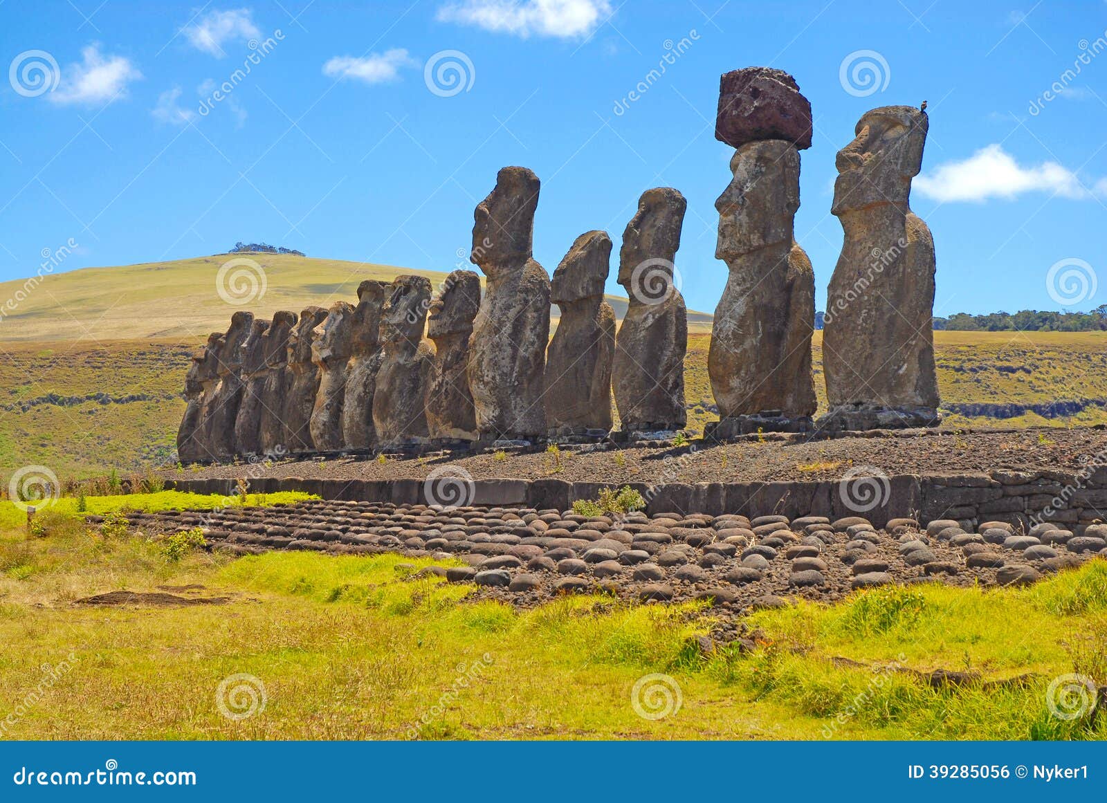 Moai Stone Statues at Rapa Nui - Easter Island Stock Photo - Image of ...
