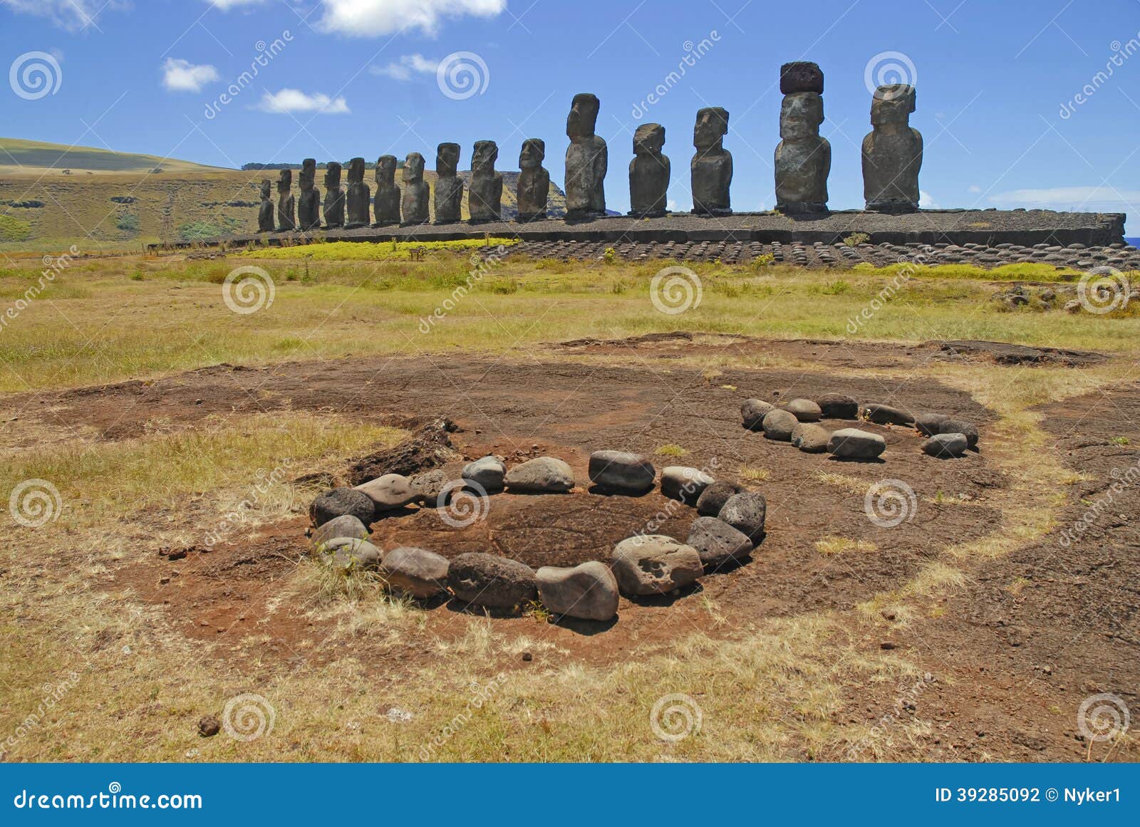 Moai Stone Statues at Rapa Nui Stock Photo - Image of destination ...