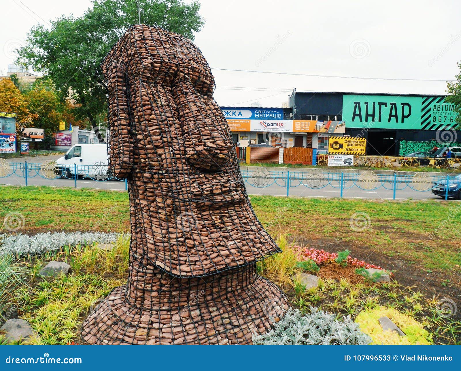 Moai, Big Stone Statue In Winter With Snow On Ground Editorial Image ...
