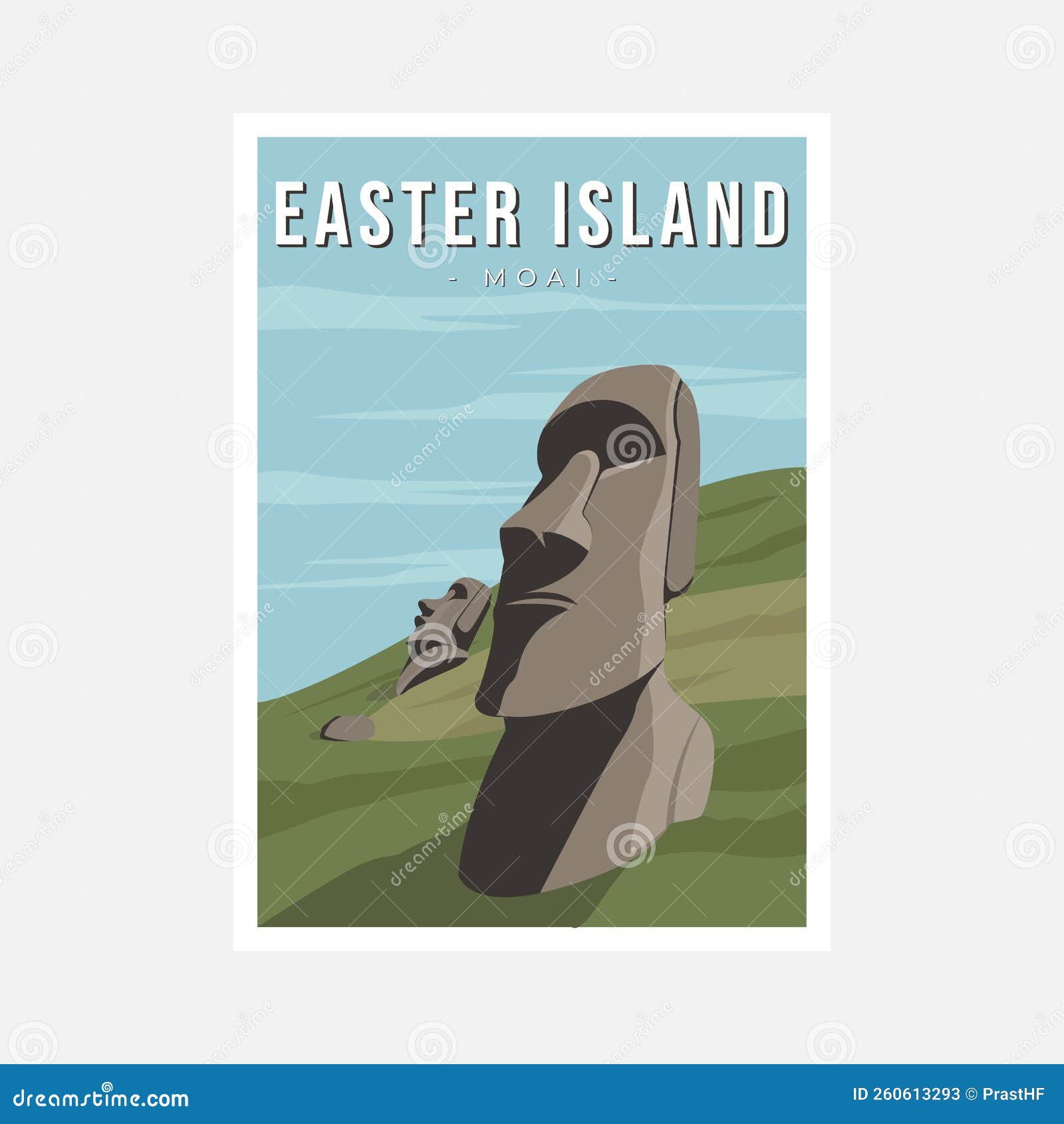Stone Monolithic Statues On Easter Island In The Pacific Ocean. Royalty ...