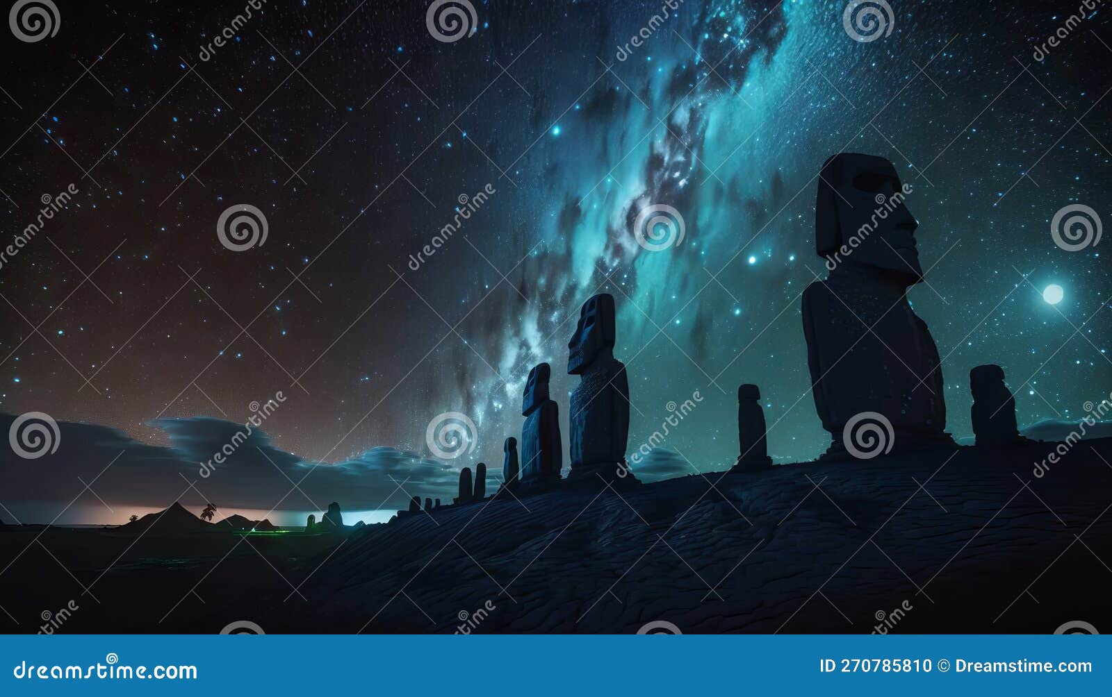 Moai Moais Monolithic Statues Cartoon Vector | CartoonDealer.com #63396369