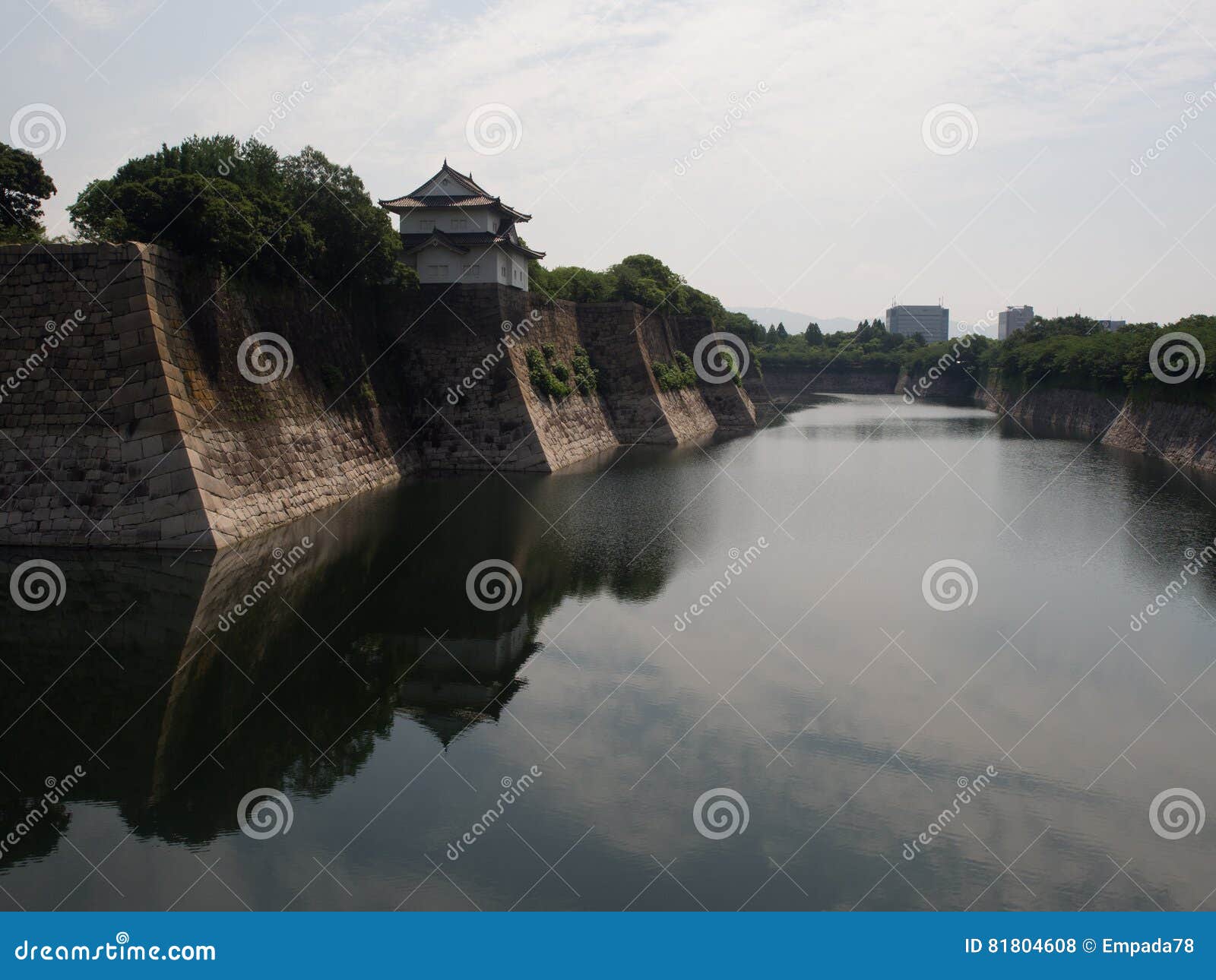 Moat Around Castle in Osaka Stock Photo - Image of stone, water: 81804608