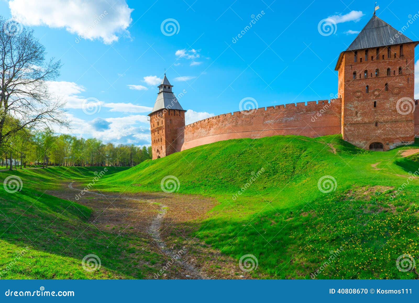 Moat Around the Walls of the Novgorod Kremlin Stock Photo - Image of ...