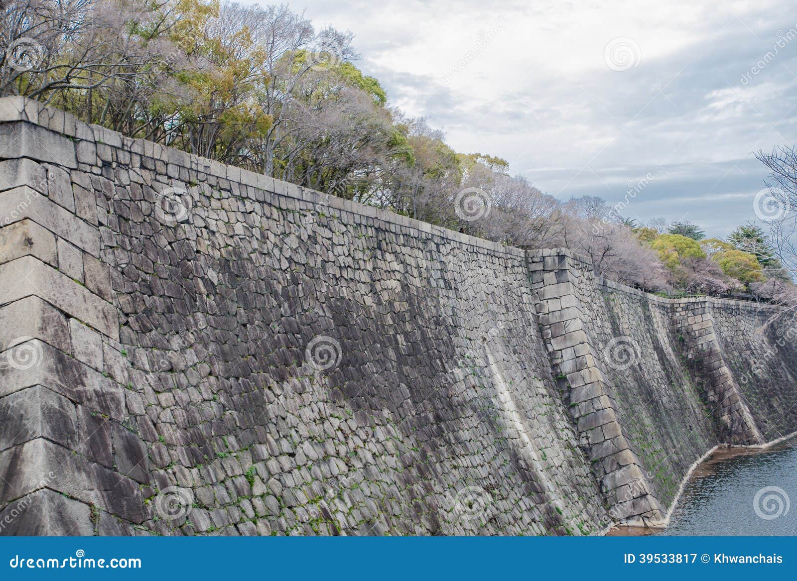 The Moat and Castle Wall of Osaka City Stock Image - Image of japanese ...