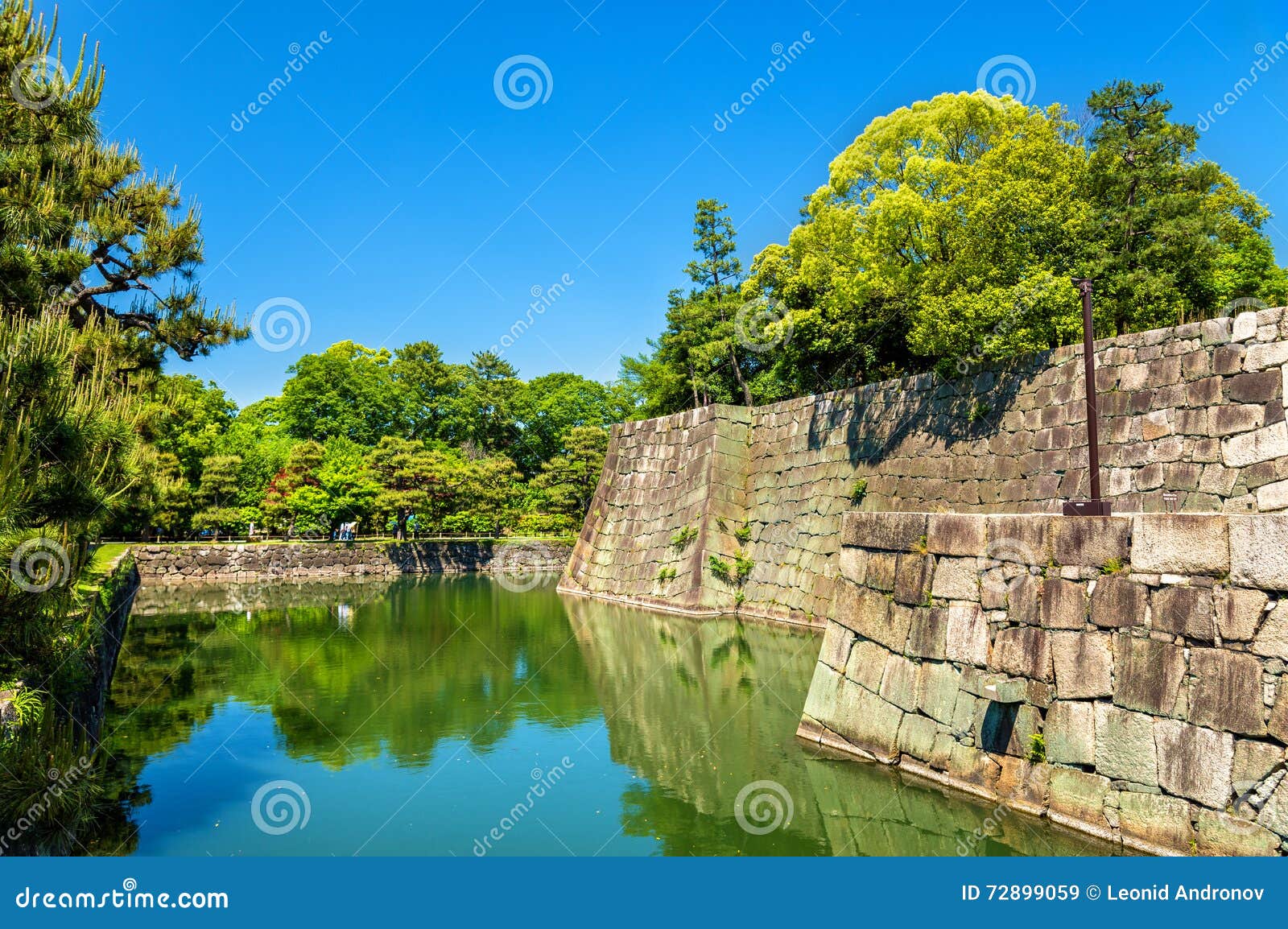 Moat of Nijo Castle in Kyoto Stock Image - Image of moat, landmark ...