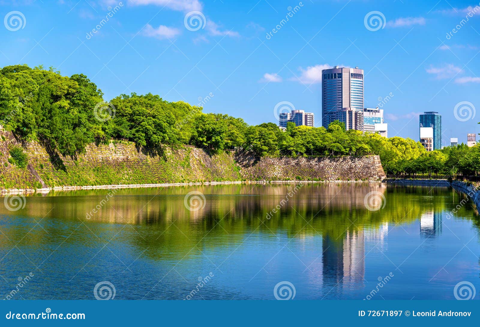 Moat of Osaka Castle in Japan Stock Image - Image of famous, building ...