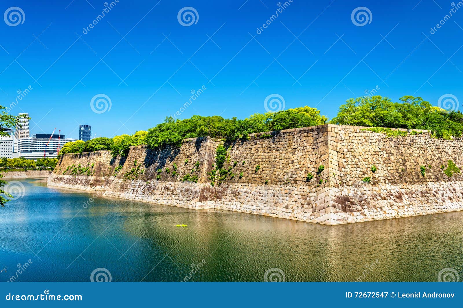 Moat of Osaka Castle in Japan Stock Image - Image of landscape, asia ...