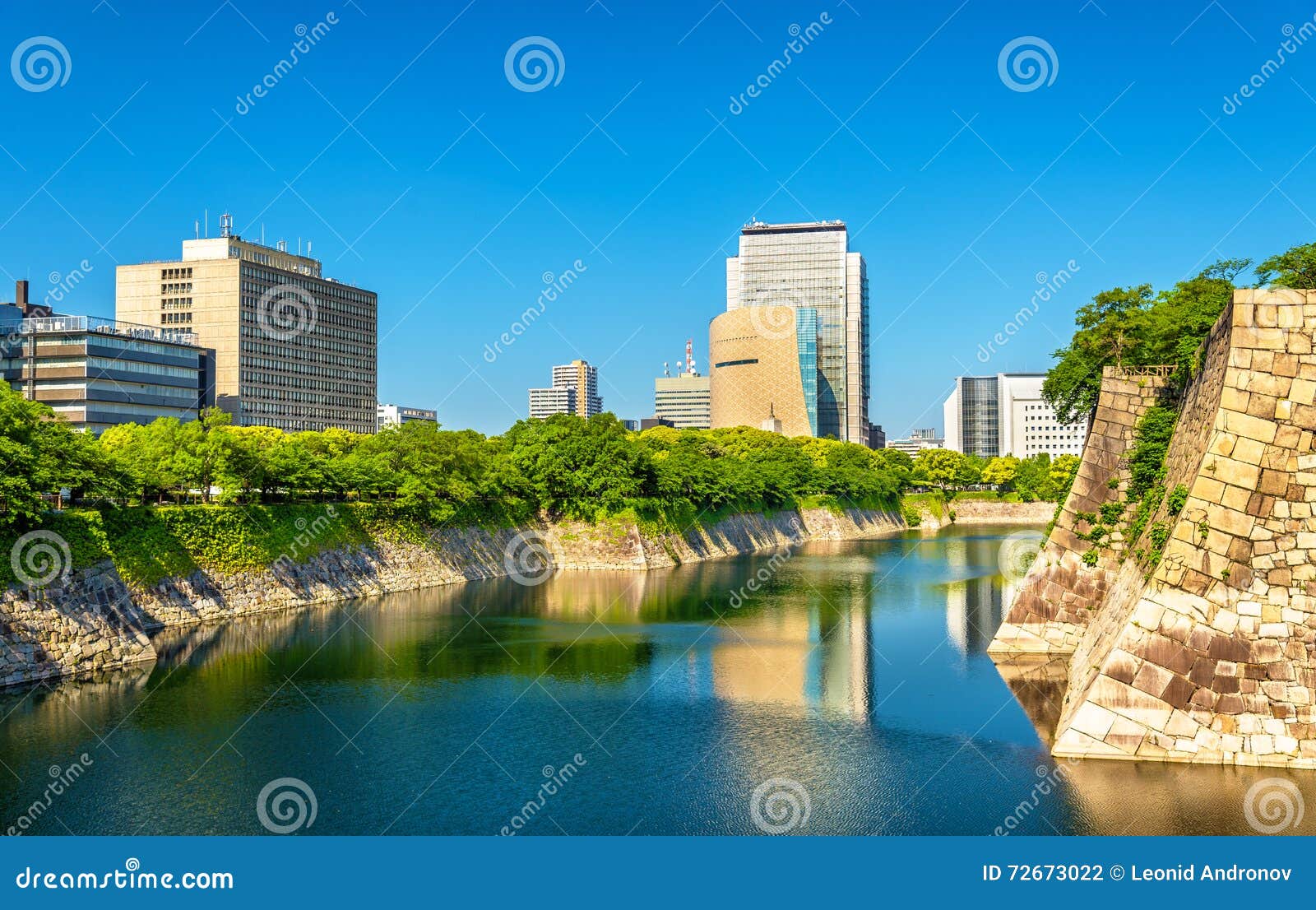 Moat of Osaka Castle in Japan Stock Photo - Image of ancient ...