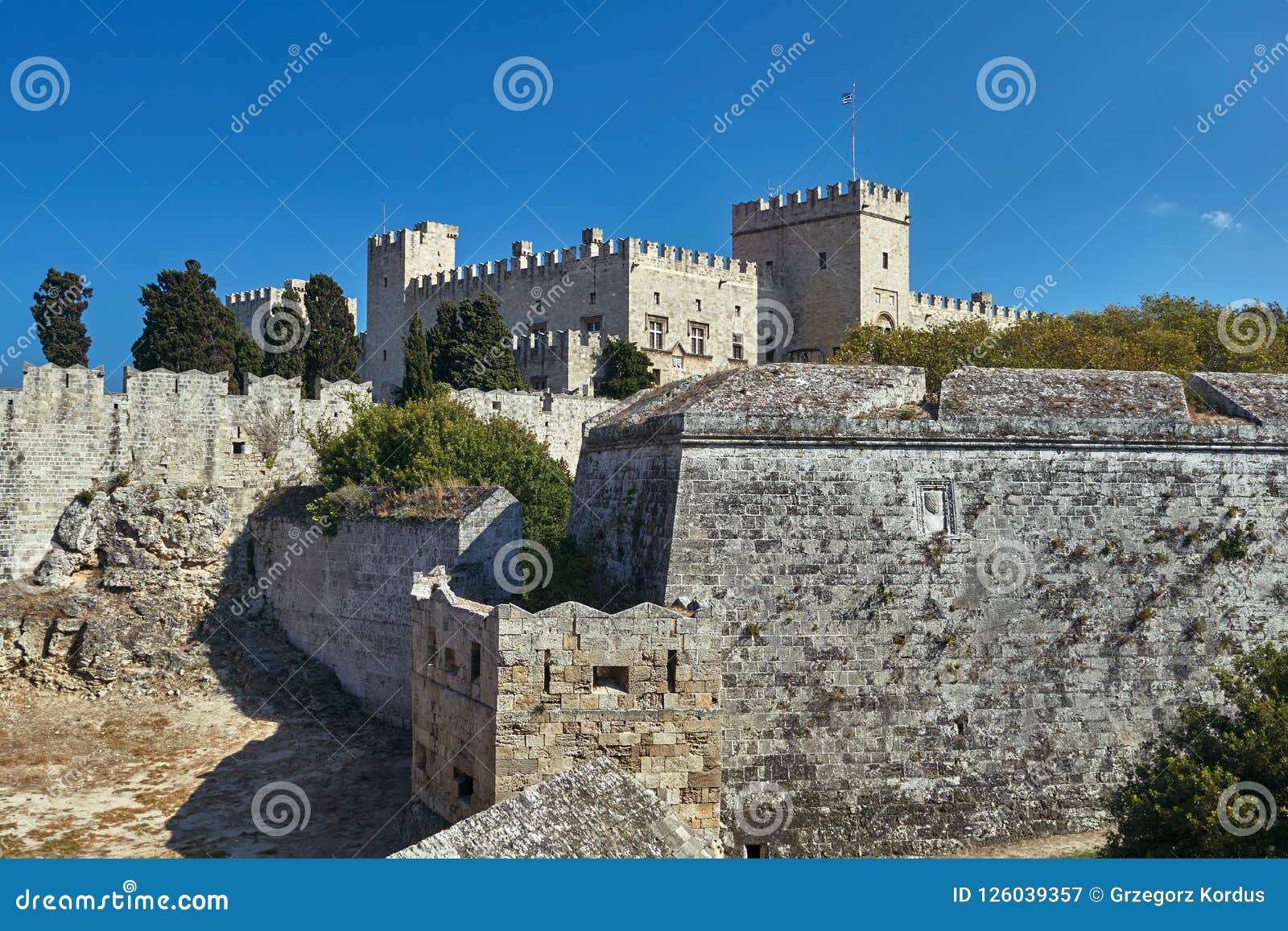 The Moat and Turrets of the Medieval Castle Stock Image - Image of city ...