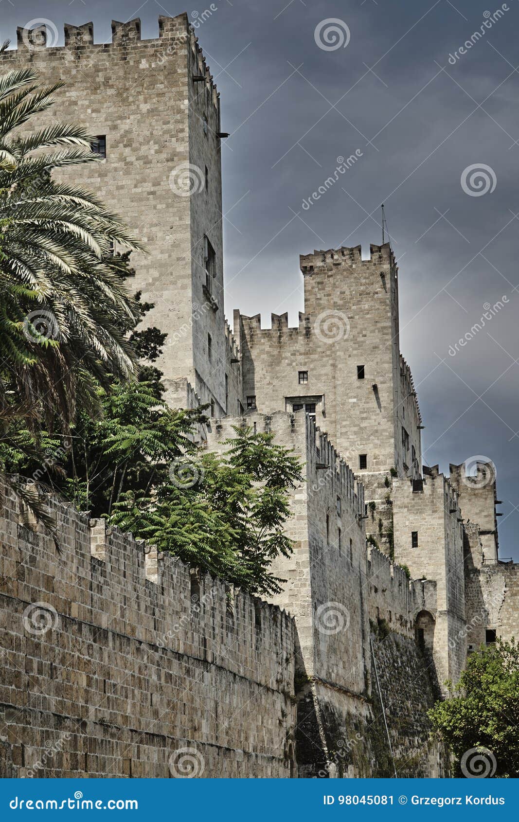 The Moat and Turrets of the Medieval Castle Stock Image - Image of ...
