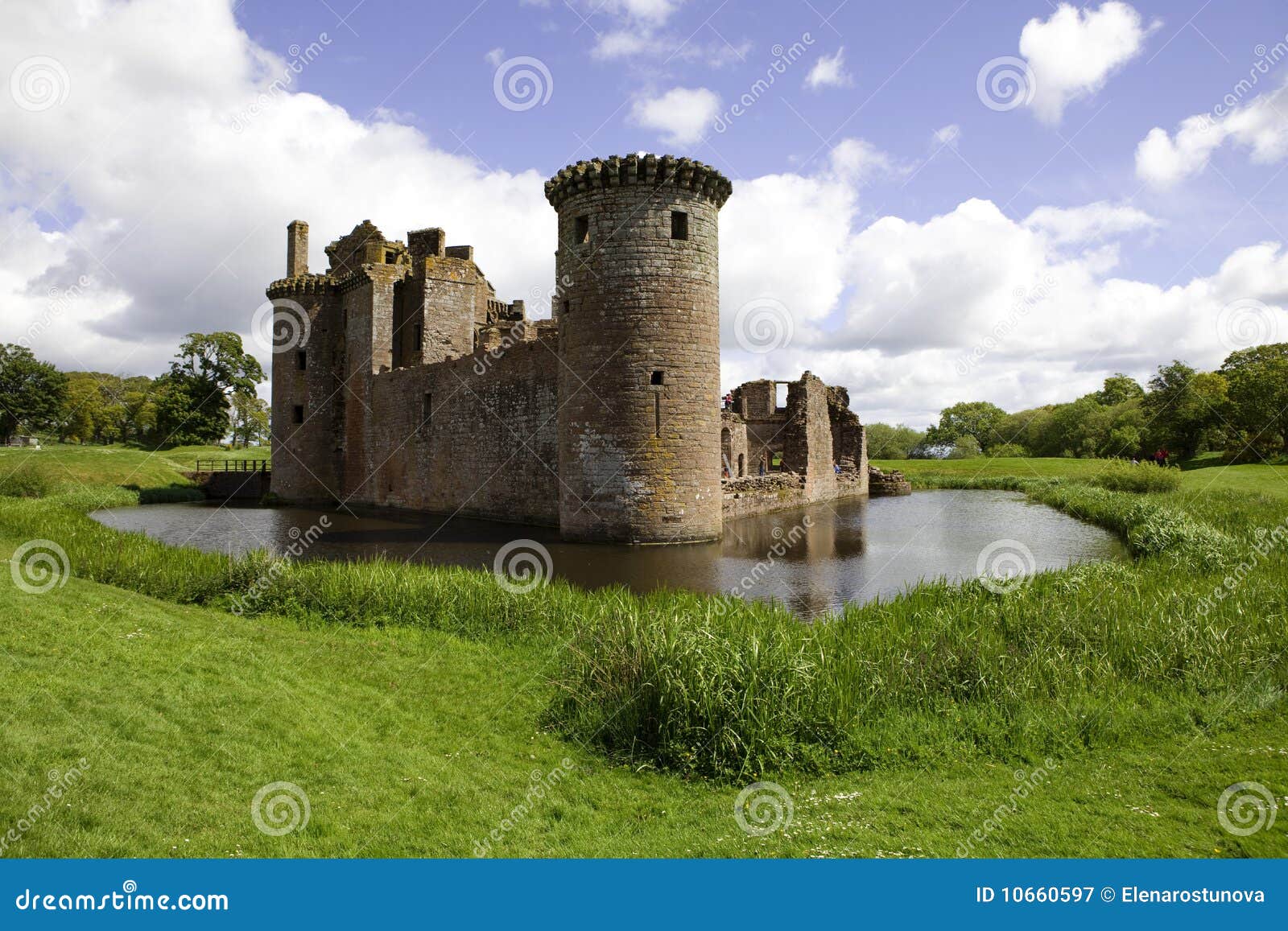 Moated Caerlaverock Castle, Stock Image - Image of blue, stone: 10660597