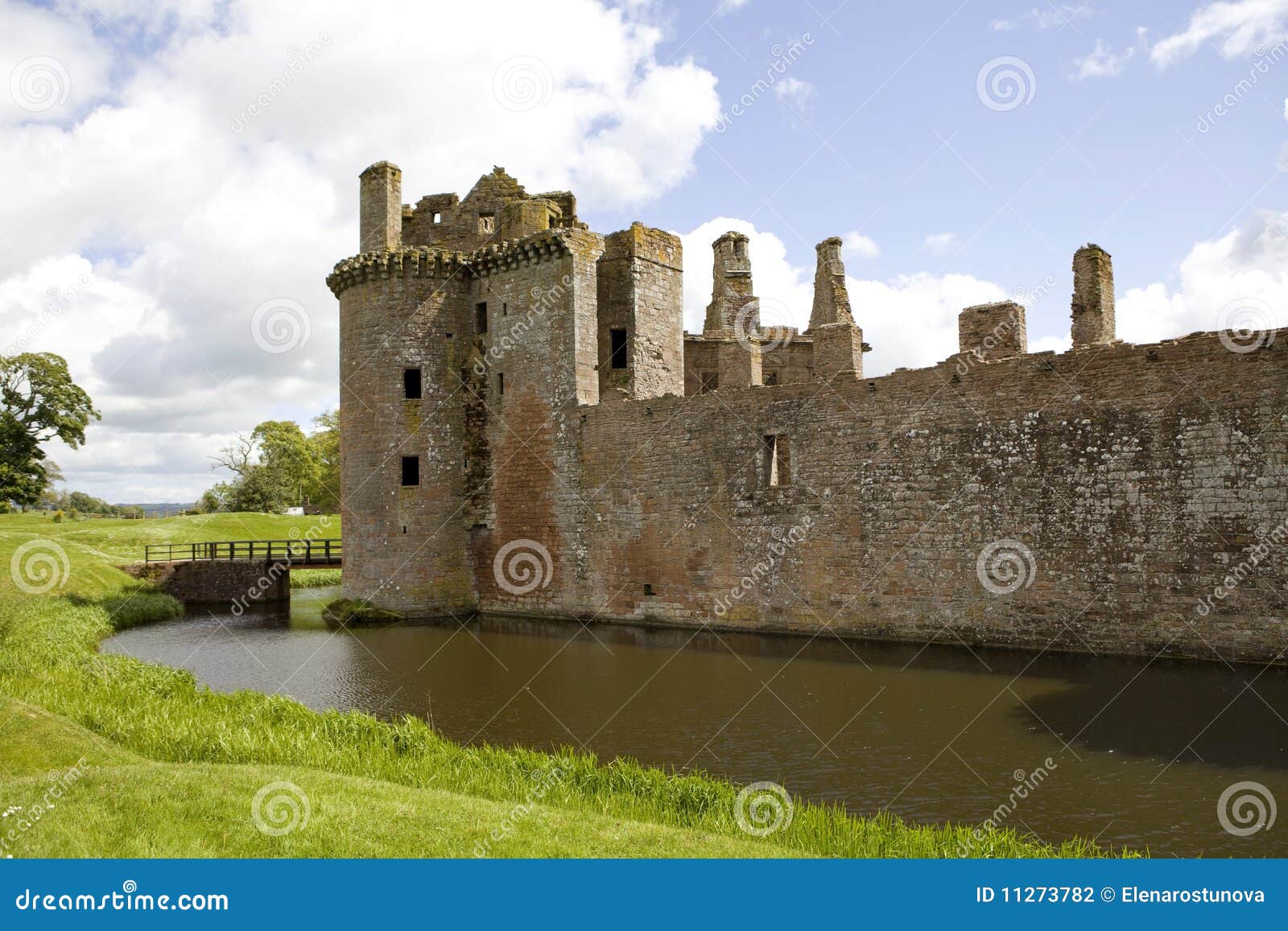 Moated Caerlaverock Castle stock photo. Image of moat - 11273782