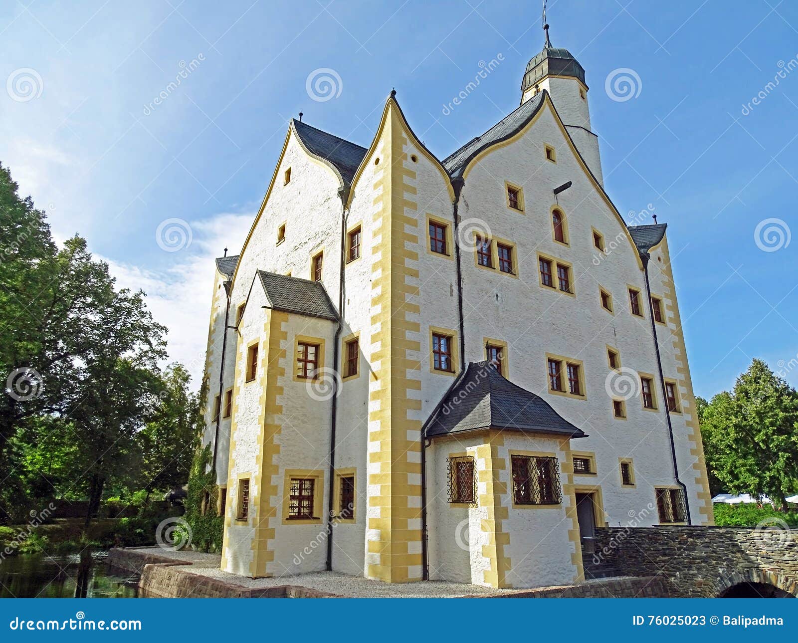 Moated Castle Wasserschloss Klaffenbach in Chemnitz Stock Image - Image ...