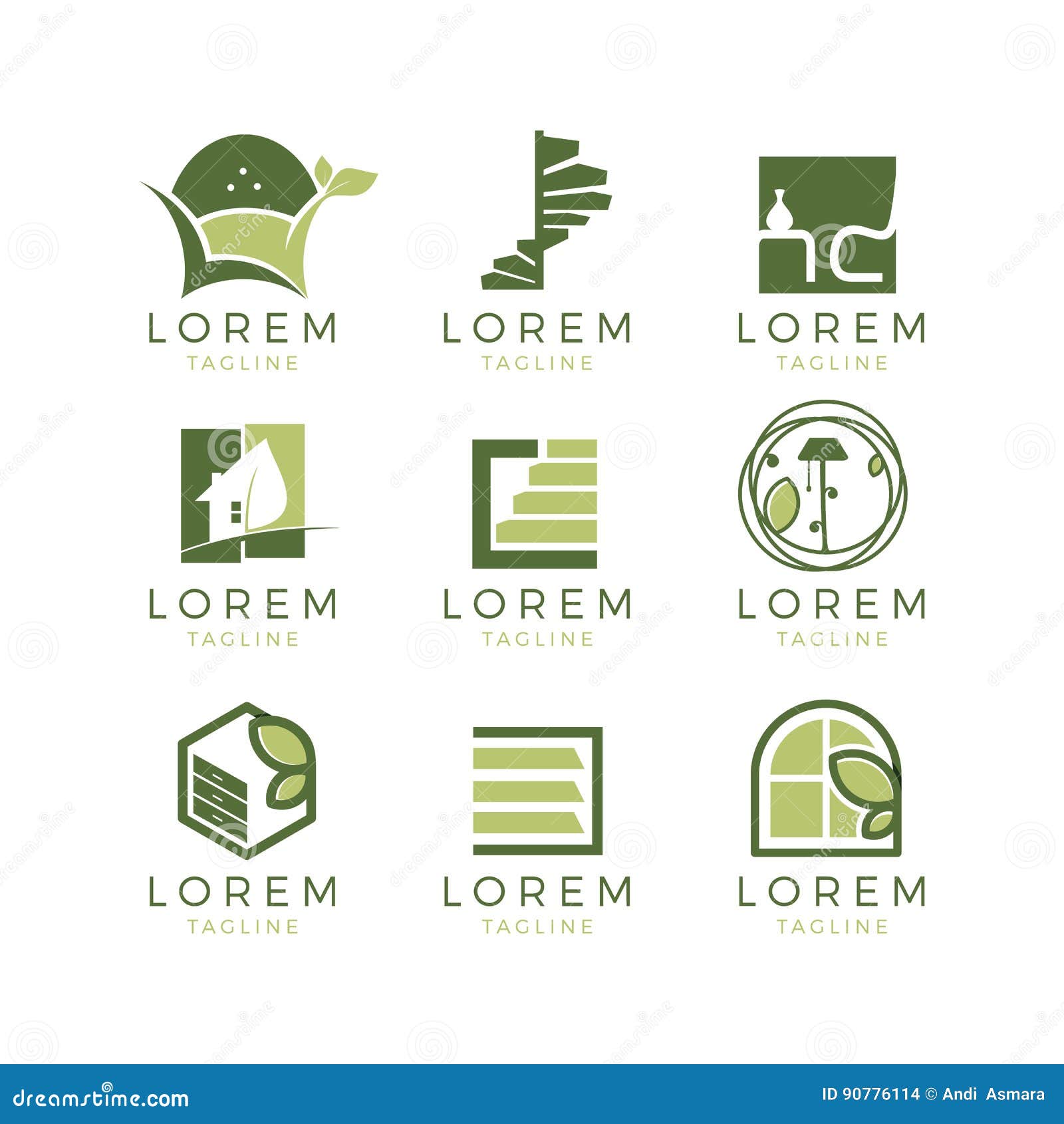 Mobília Logo Set ilustração do vetor. Ilustração de nave - 90776114