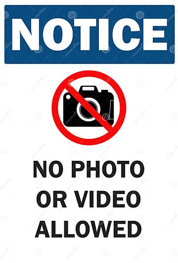 No Photo Allowed Notice No Photography No Videography Mobile Camera ...