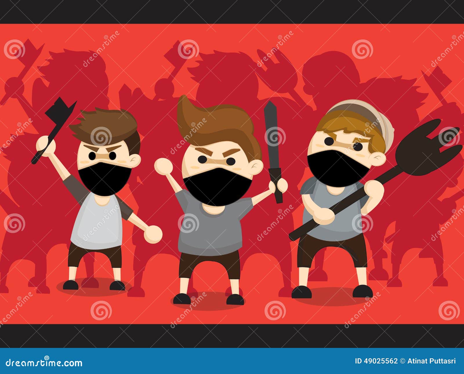 Mob cartoon design stock vector. Illustration of serf - 49025562
