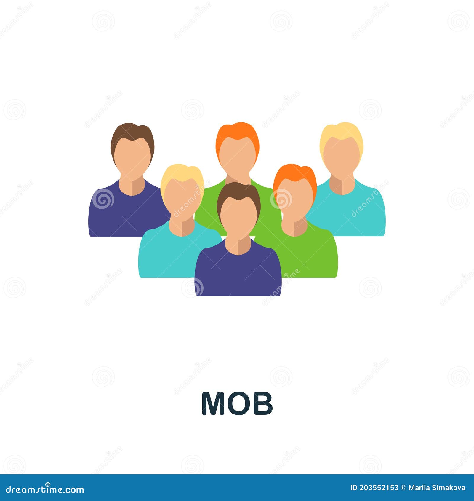 Mob Flat Icon. Simple Element from Protest Collection. Creative Mob ...