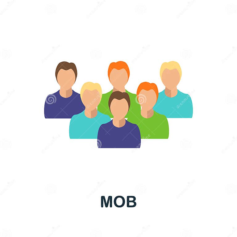 Mob Flat Icon. Simple Element from Protest Collection. Creative Mob ...