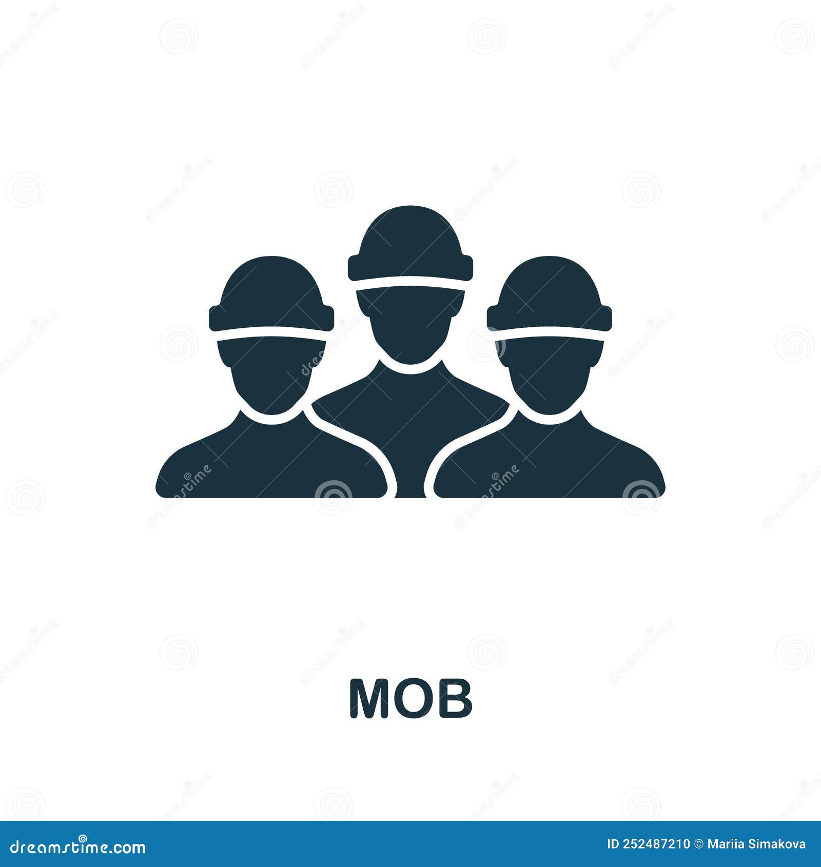 Mob Icon. Monochrome Simple Line Protest Icon for Templates, Web Design ...