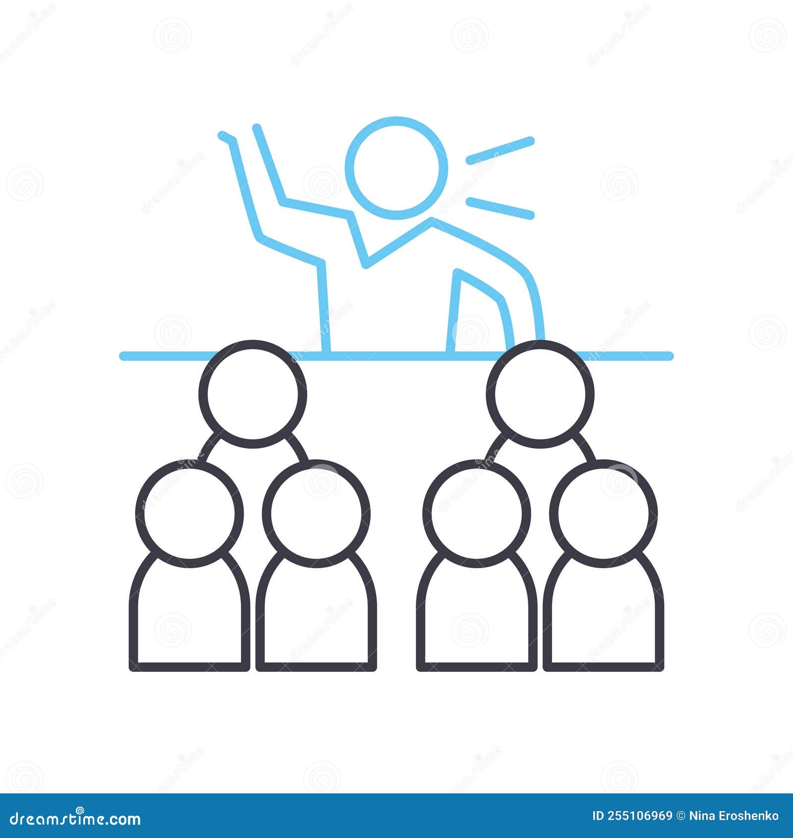 Mob Line Icon, Outline Symbol, Vector Illustration, Concept Sign Stock ...