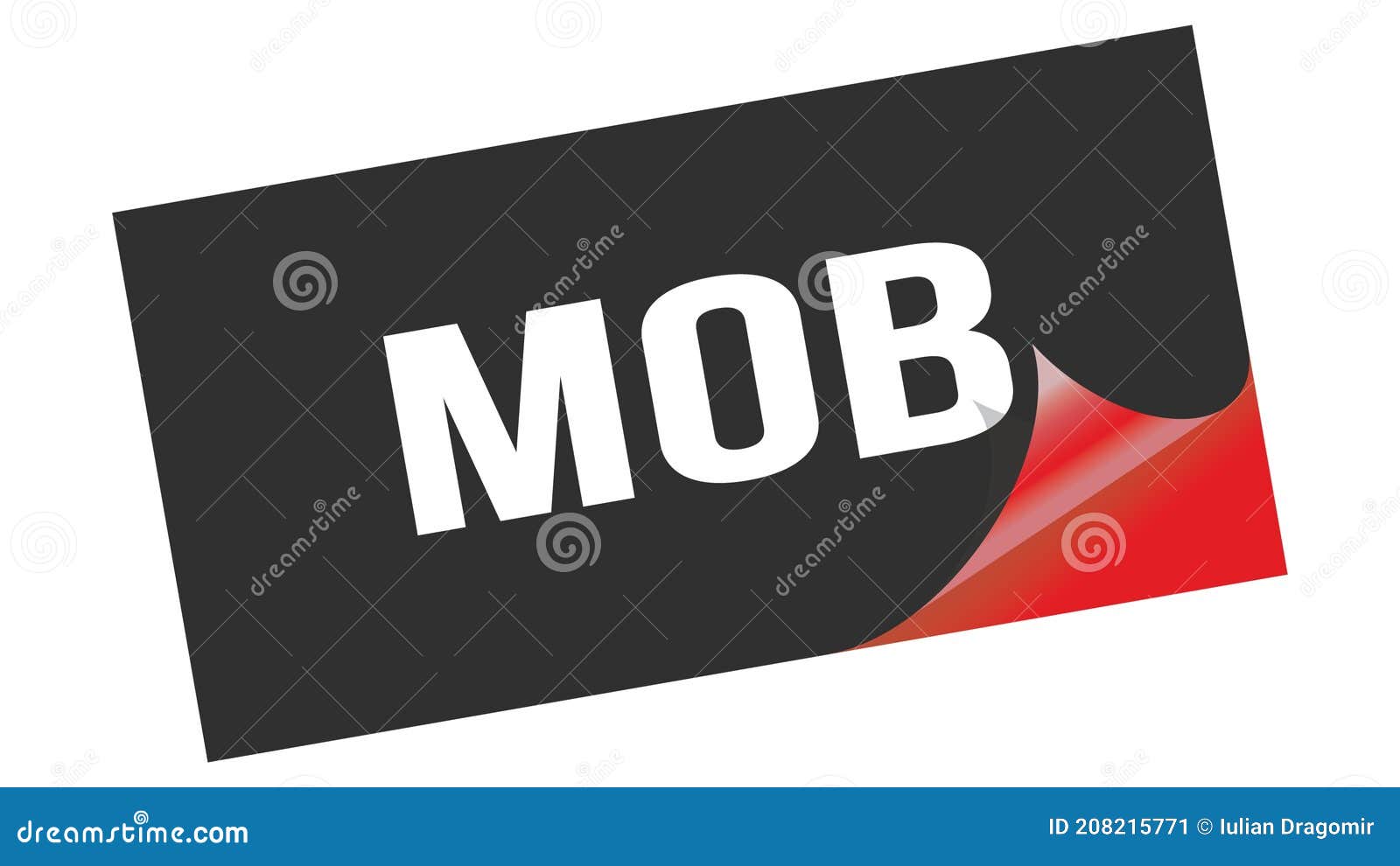 MOB Text on Black Red Sticker Stamp Stock Illustration - Illustration ...
