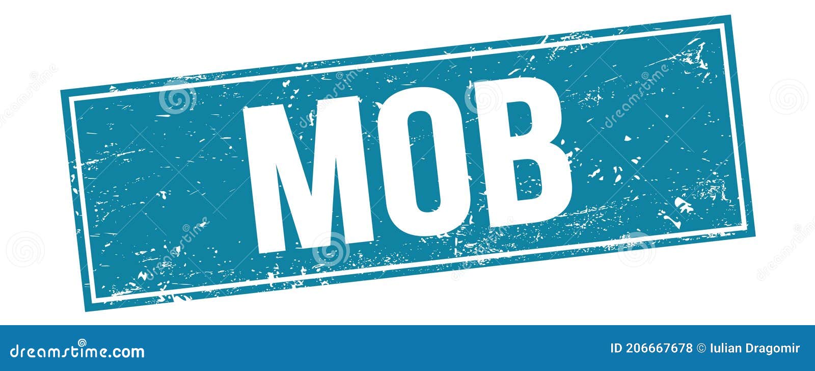 MOB Text on Blue Grungy Rectangle Stamp Stock Illustration ...